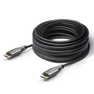 evaio fiber optic hdmi cable 30 feet, hdmi 2.0, 18gbps, supports 4k@ 60hz, 4:4:4/4:2:2/4:2:0, hdr10, dolby vision, hdcp2.2, arc,3d,slim and flexible