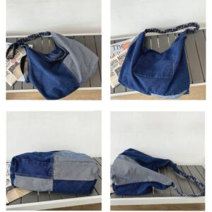 Women Denim Tote Bag Denim Shoulder Bag Hobo Crossbody Handbag Casual School Work Beach Bag(A11)