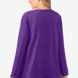 Woman Within Women's Plus Size Thermal Sweatshirt - 6X, Radiant Purple