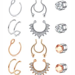 MODRSA Fake Nose Ring Fake Septum Fake Nose Ring Hoop Fake Nose Stud Fake Septum Ring Fake Septum Nose Rings Fake Septum Nose Ring Fake Nose Piercing