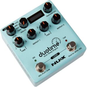 NUX Duotime Stereo Delay Pedal Bundle with Silver Snark Tuner and 3 MXR Patch Cables