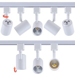 mirrea 6 Pack LED Track Lighting Heads Compatible with Single Circuit H Type Track Lighting Rail Ceiling Spotlight for Accent Task Wall Art Exhibition Lighting 6.5W 24° White (4000K Neutral White)