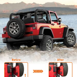 Savadicar TL01 Tailgate Limiter, Aluminum Alloy Rear Trunk Door Latch, Tail Gate Stopper for 2007-2018 Jeep Wrangler JK JKU 2-Door & 4 Door, Tailgate Replacement Accessories, Black, 1 PCs