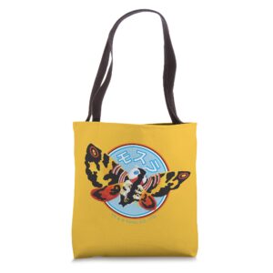 godzilla mothra illustrated yellow tote bag