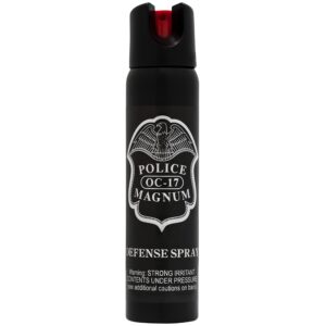 police magnum large pepper spray 5 ounce canister-16ft range- portable self defense security- 5oz twist lock (red)