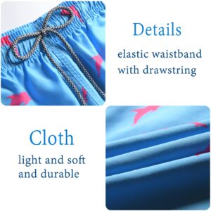 Biwisy Mens Swim Trunks Quick Dry Beach Shorts Casual Swimming Trunks with Pockets Drawstring Shorts Blue