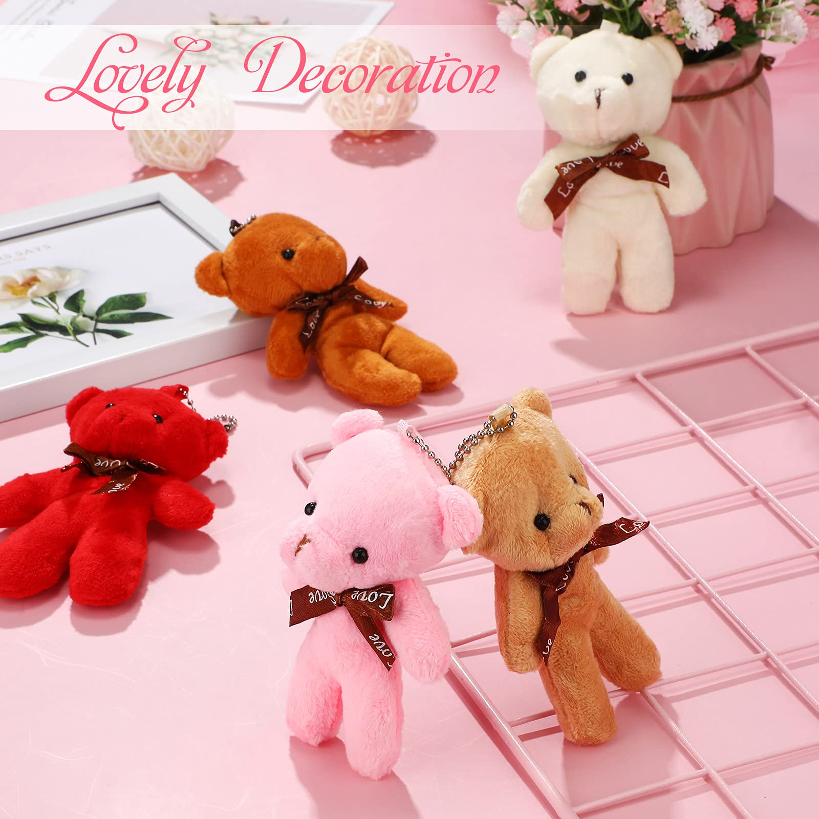 36 Pieces Mini Bear Toy 4.7 Inch Mini Plush Bear Soft Tiny Bear Doll Stuffed Tiny Bear for Teens Girls Boys Adults DIY Keychain Birthday Wedding Christmas Party Favors