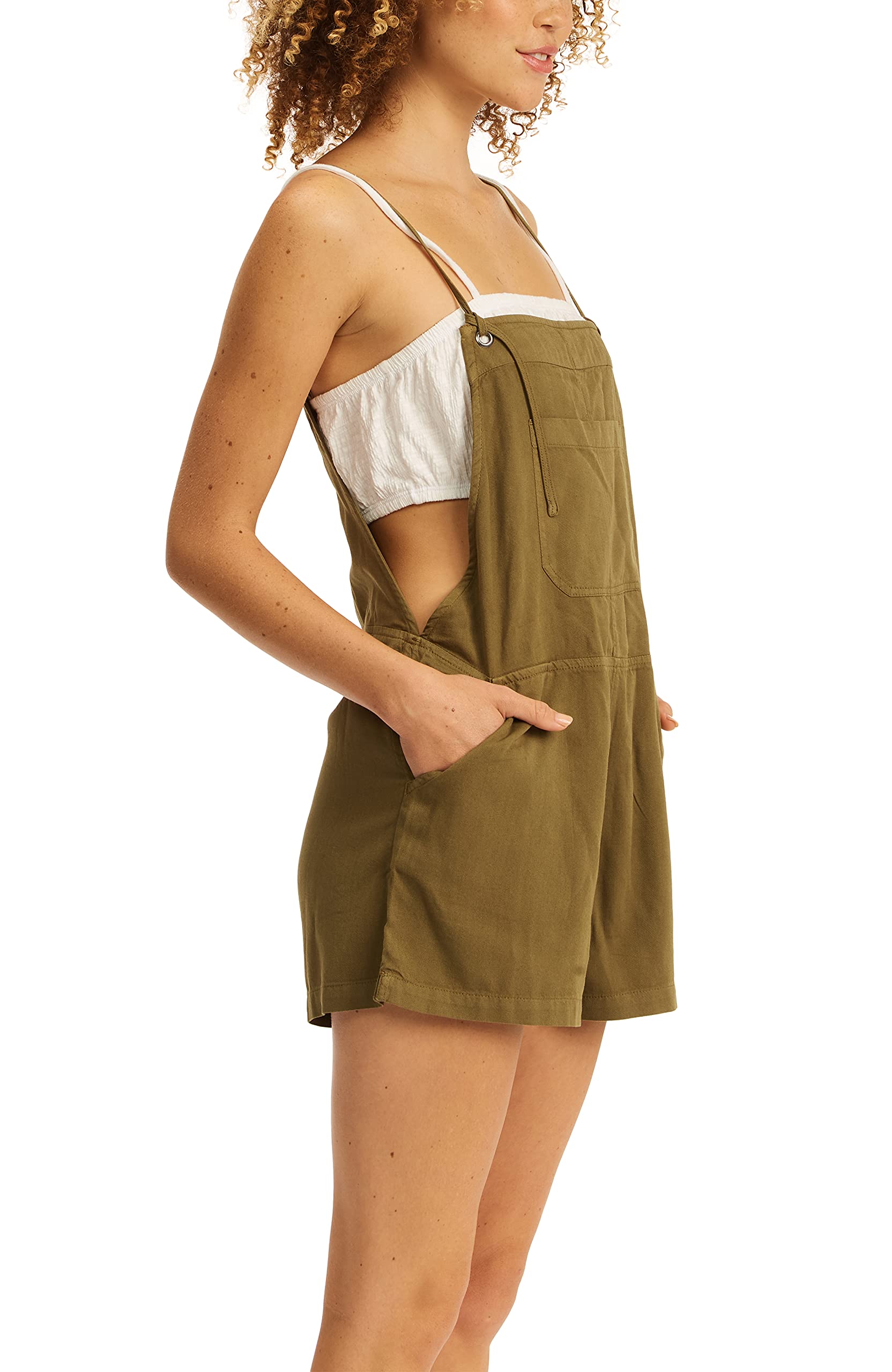 Billabong womens Out N About Overall Casual Shorts, Sage, Small US