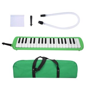 37 keys melodica air piano keyboard pianica wind musical instrument for beginner professional training(green)