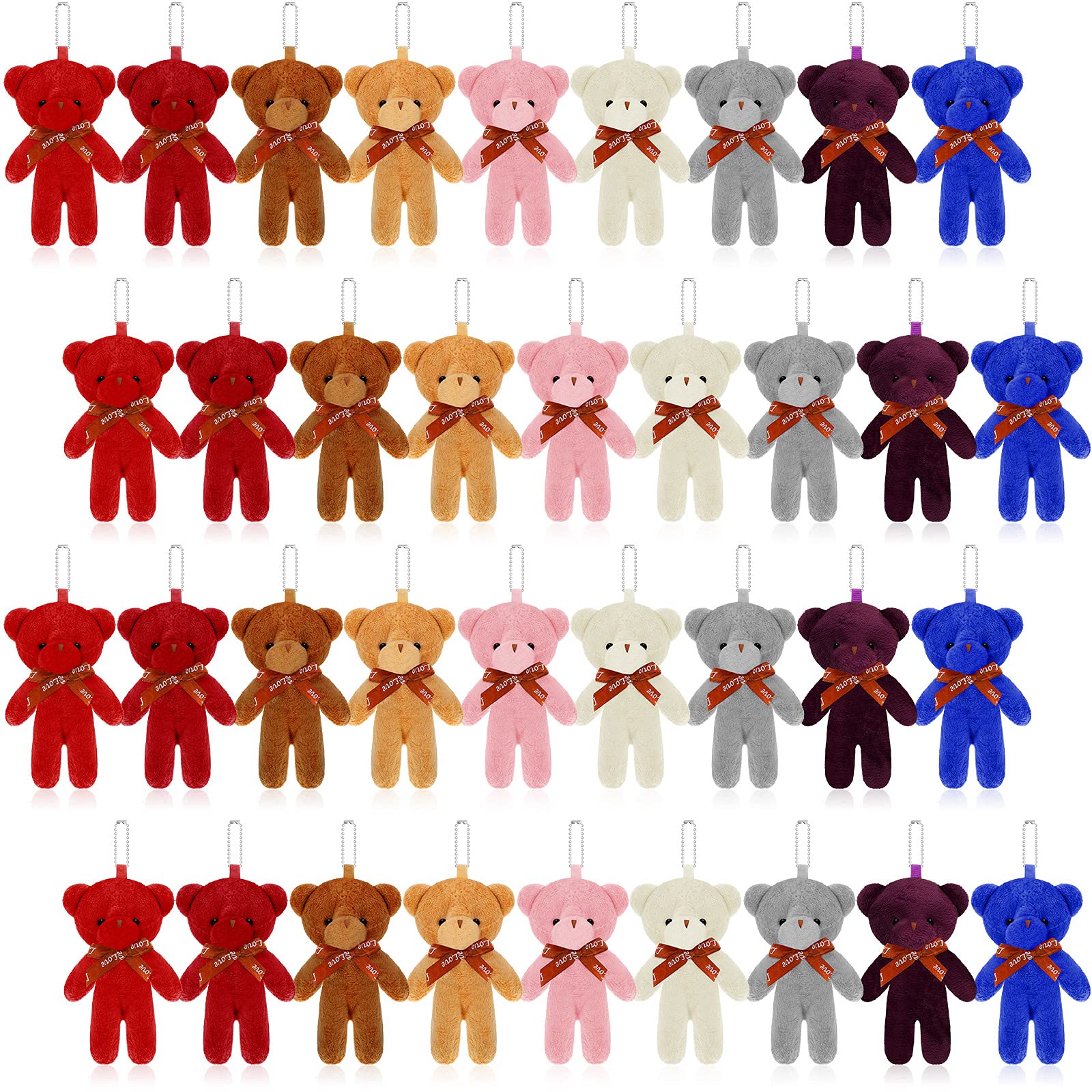 36 Pieces Mini Bear Toy 4.7 Inch Mini Plush Bear Soft Tiny Bear Doll Stuffed Tiny Bear for Teens Girls Boys Adults DIY Keychain Birthday Wedding Christmas Party Favors