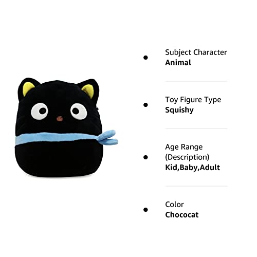 Squishmallows Official Kellytoy Sanrio Squad Squishy Stuffed Plush Toy Animal (Chococat, 7 Inches)