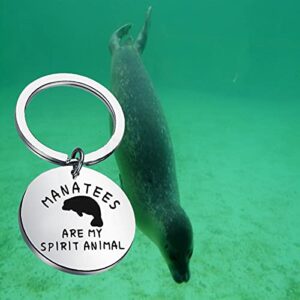 Lywjyb Birdgot Manatees Are My Spirit Animal Keychain Funny Animal Lover Gift (Manatees ky)