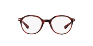 persol po3253v square prescription eyewear frames, red/demo lens, 49 mm