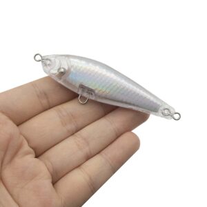 10PCS Unpainted Lure Blanks 6.82g 7.7cm JXN11 with 6mm Free Fishing Eye Crankbait Baits Simulation Blank Body Clear Hard Baits Trout Salmon Minnow Lure Popper Lures Topwater Freshwater JXN11