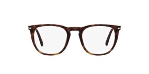 persol po3266v square prescription eyewear frames, red havana/demo lens, 50 mm