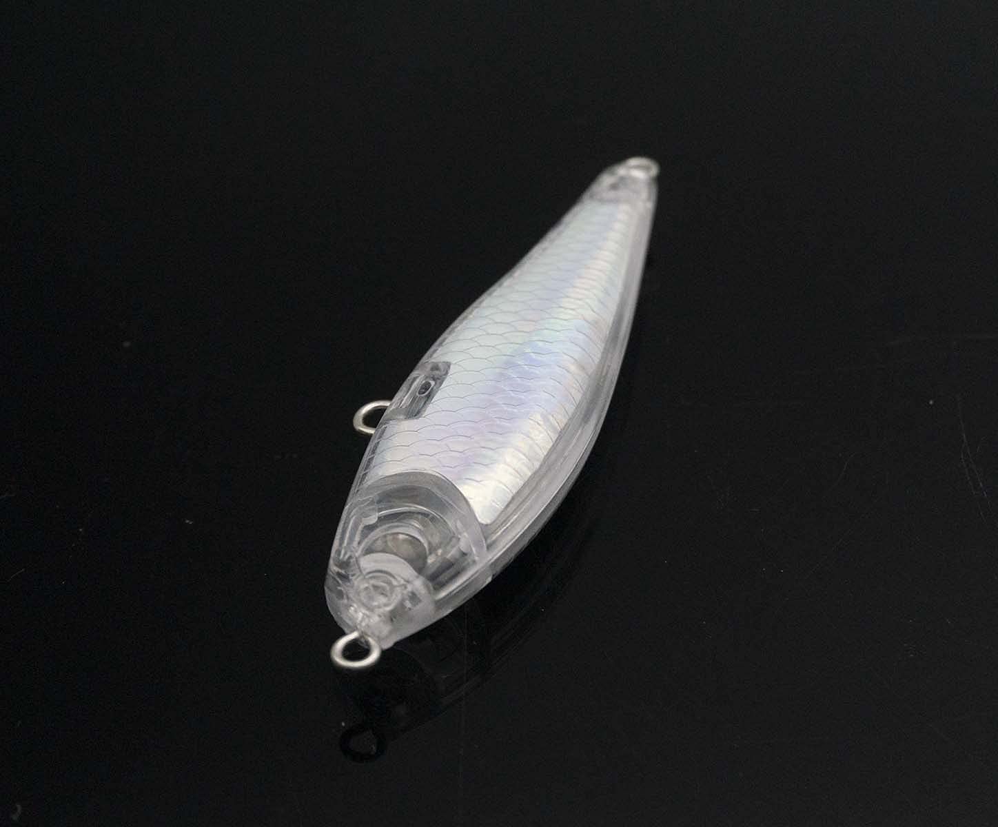 10PCS Unpainted Lure Blanks 6.82g 7.7cm JXN11 with 6mm Free Fishing Eye Crankbait Baits Simulation Blank Body Clear Hard Baits Trout Salmon Minnow Lure Popper Lures Topwater Freshwater JXN11