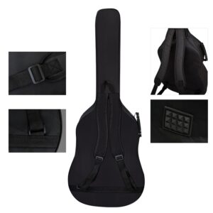 diboer Acoustic Guitar Bag Thick Padding Waterproof Dual Adjustable Shoulder Strap Guitar Case Gig Bag Thickening Sponge Padding Fit 39-41 Inch Guitar