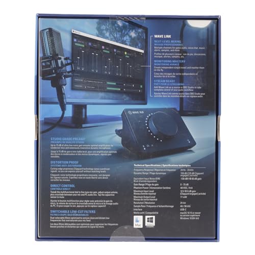 Elgato Wave XLR - Audio Mixer and 75 db Preamp for XLR Mic to USB-C, Control Interface with 48V Phantom Power, Tap-to-Mute, Digital Mixing Software for Streaming, Recording, Podcasting on Mac and PC