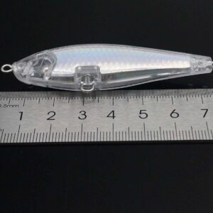 10PCS Unpainted Lure Blanks 6.82g 7.7cm JXN11 with 6mm Free Fishing Eye Crankbait Baits Simulation Blank Body Clear Hard Baits Trout Salmon Minnow Lure Popper Lures Topwater Freshwater JXN11