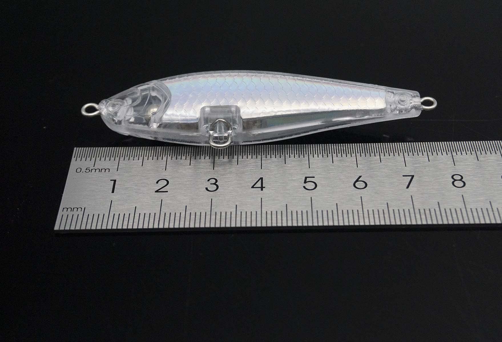 10PCS Unpainted Lure Blanks 6.82g 7.7cm JXN11 with 6mm Free Fishing Eye Crankbait Baits Simulation Blank Body Clear Hard Baits Trout Salmon Minnow Lure Popper Lures Topwater Freshwater JXN11