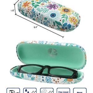 JAVOedge [3 PACK], Floral Pattern Medium Size Hard Eyeglass Storage Case Fits Most Glasses With Micro Cloth - Style C