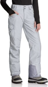 tsla women's winter snow pants, waterproof insulated ski pants, ripstop snowboard bottoms, cargo snow pants steel, small