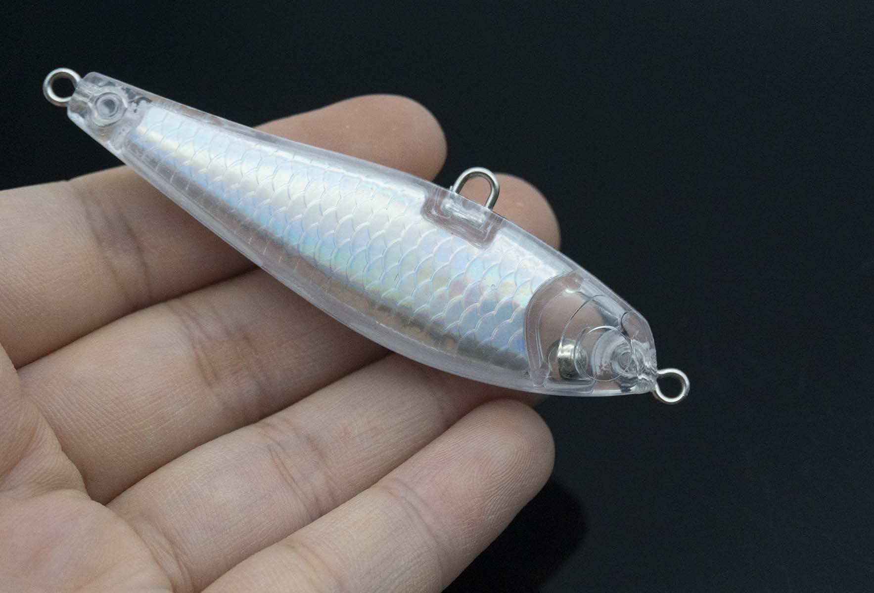 10PCS Unpainted Lure Blanks 6.82g 7.7cm JXN11 with 6mm Free Fishing Eye Crankbait Baits Simulation Blank Body Clear Hard Baits Trout Salmon Minnow Lure Popper Lures Topwater Freshwater JXN11