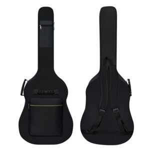 diboer Acoustic Guitar Bag Thick Padding Waterproof Dual Adjustable Shoulder Strap Guitar Case Gig Bag Thickening Sponge Padding Fit 39-41 Inch Guitar