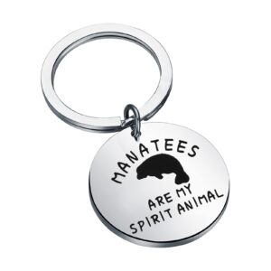 lywjyb birdgot manatees are my spirit animal keychain funny animal lover gift (manatees ky)