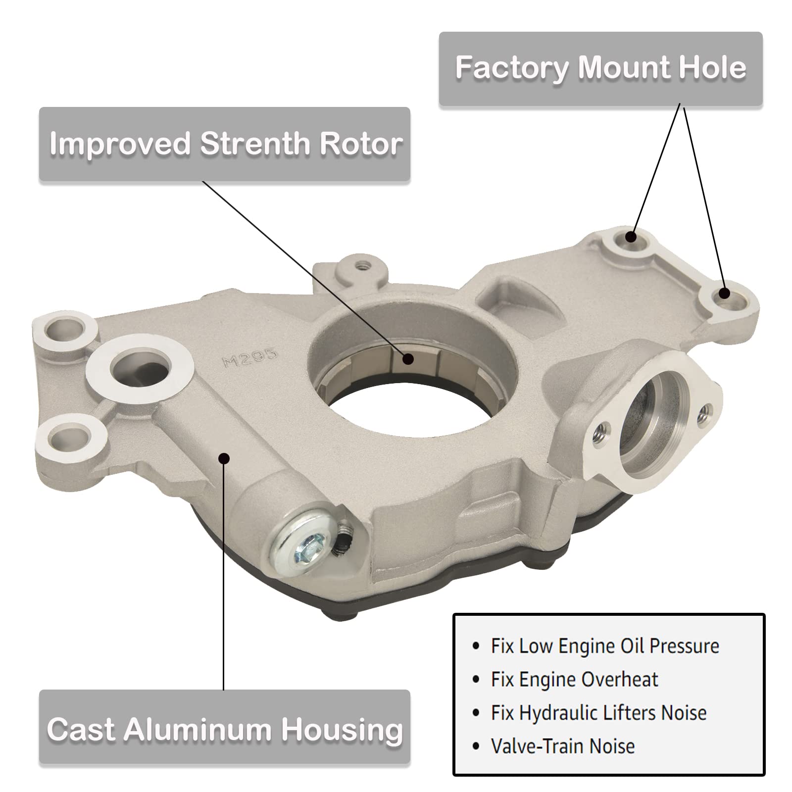 M295 Oil Pump Replace 12586665, LS Oil Pump for Chevy Silverado, Suburban, Tahoe, Trailblazer, GMC Sierra, Yukon, Cadillac LS1 LS3 LS2 LS6 4.8L 5.3L 6.0L