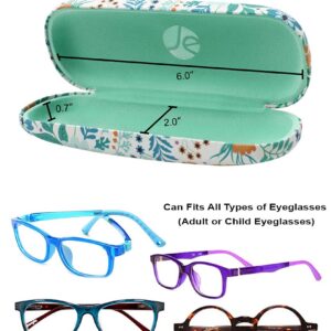 JAVOedge [3 PACK], Floral Pattern Medium Size Hard Eyeglass Storage Case Fits Most Glasses With Micro Cloth - Style C