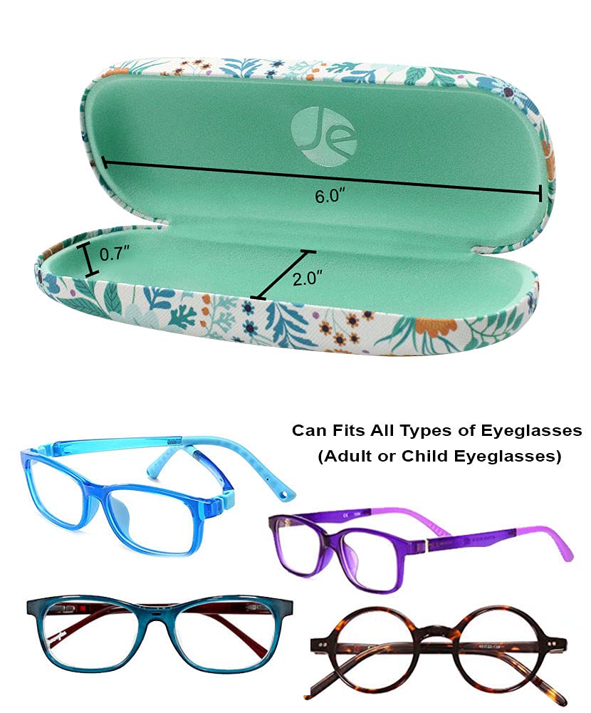 JAVOedge [3 PACK], Floral Pattern Medium Size Hard Eyeglass Storage Case Fits Most Glasses With Micro Cloth - Style C