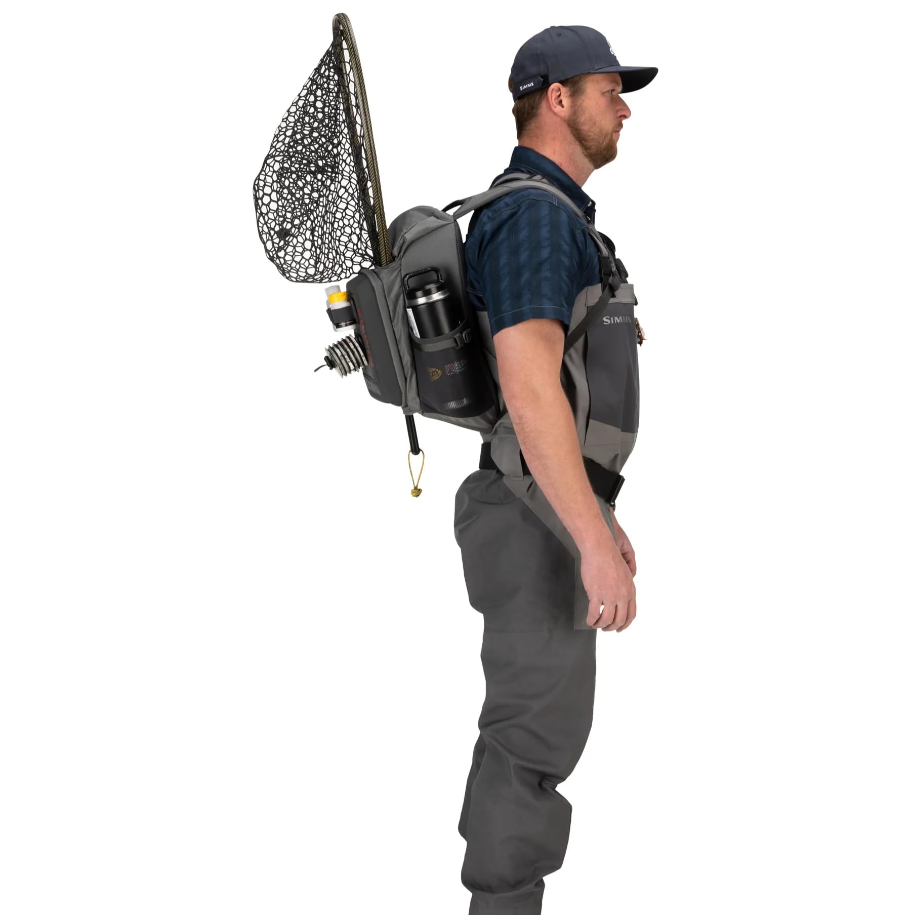 Simms Freestone Sling Pack - Lightweight, Durable Fly Fishing Tackle Bag with Compression Molded Workstation and Ergonomic Shoulder Strap (Pewter)