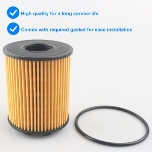 Oil Filter, Replace 68102241AA Compatible with Dodge Fiat Jeep 1.4-2012-2016 Dodge Dart, 2017-2020 Fiat 124 Spider, 2012-2019 Fiat 500 Abarth, 2014-2020 Fiat 500L, 2016-2018 500X, 2015-2019 Renegade