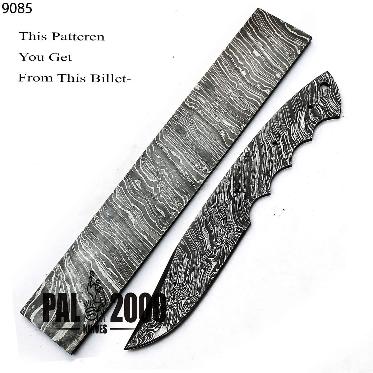 PAL 2000 HUNTING KNIVES Fire Strom Pattern Handmade Damascus Steel Bar Custom Damascus Steel Billet Blank Blade 15 x2 x5mm Sstn 9927