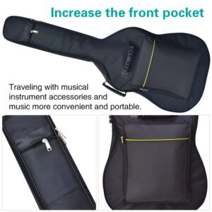 diboer Acoustic Guitar Bag Thick Padding Waterproof Dual Adjustable Shoulder Strap Guitar Case Gig Bag Thickening Sponge Padding Fit 39-41 Inch Guitar