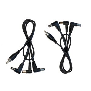 kurrent electric (2) pack of 3 way split effects pedal dc power cables for cioks power supplies