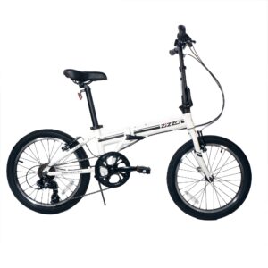 zizzo campo 20 inch folding bike with 7-speed, adjustable stem, light weight frame (white)