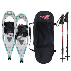 redfeather snowshoes women's pace 25 sv2 kit with trekking poles - powder coated aircraft aluminum - made in the usa