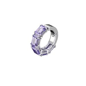 SWAROVSKI Millenia ear cuff, Octagon cut Swarovski Zirconia, Purple, Rhodium Finish