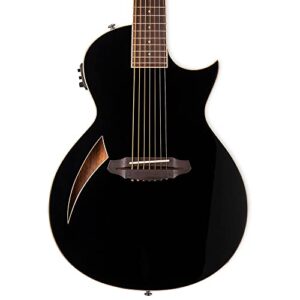 esp 7 string ltd tl-7 thinline guitar, black, right, (ltl7blk)