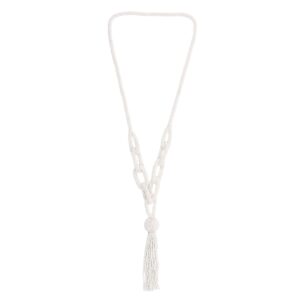 rf rizir fashion long handmade glass beaded statement white necklace for women