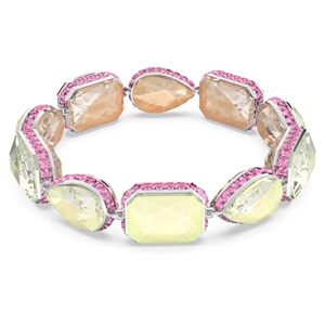 swarovski orbita bracelet, mixed cut crystals, multicolored, rhodium finish