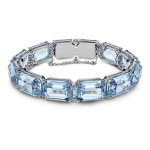 swarovski millenia bracelet, octagon cut crystals, blue, rhodium finish