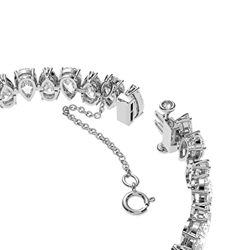 SWAROVSKI Matrix Bracelet, Pear cut Zirconia, Clear, Rhodium Finish