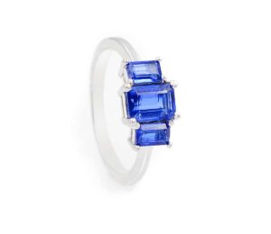 solid 925 sterling silver 7x5 mm pear natural kyanite gemstone january birthstone wedding ring for bridal gift for her (rhodium plated silver, 6)