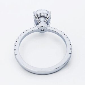 Bo.Dream 2 Carat Pear Shaped Cubic Zirconia CZ Engagement Rings For Women Platinum Plated Sterling Silver Size 7