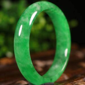 Natural Burmese Jade Bangle Bracelet Full Green Jadeite for Women Jewellery Box Gift with Certificate