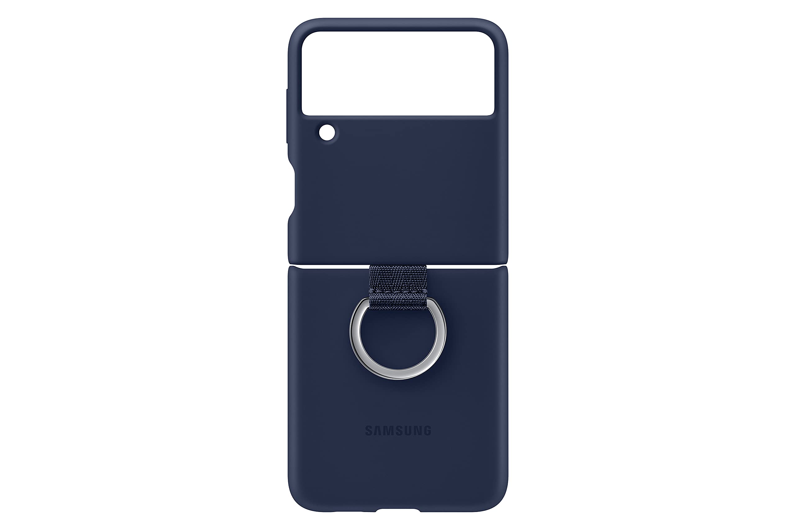 Samsung Galaxy Z Flip 3 Phone Case, Silicone Protective Cover with Ring, Heavy Duty, Shockproof Smartphone Protector, US Version, Navy,EF-PF711TNEGUS