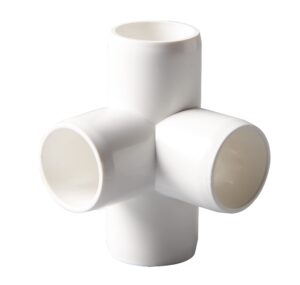 rainbow dream 4-way 3/4 inch pvc elbow corner tee fittings, 4 way pvc pipe fitting connectors - build heavy duty furniture grade for 3/4 inch pvc pipe - 8 pack, white